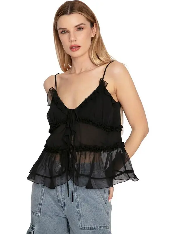 BELLE & BLOOM Heart Of Glass Cami - Black