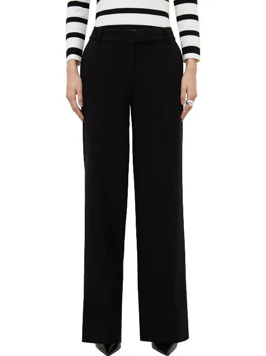 Karen Millen Tailored Straight Leg Ankle Pants - Black