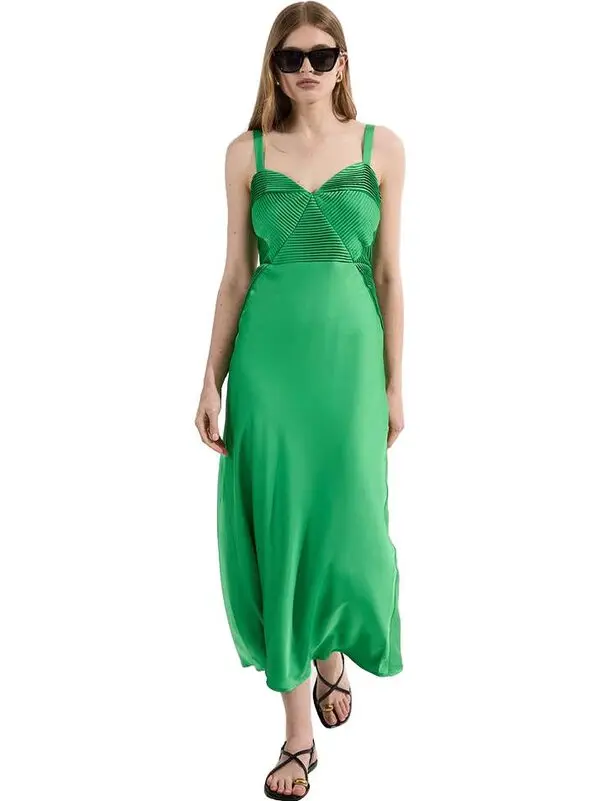 Karen Millen Thin Strap Maxi Dress - Bright Green