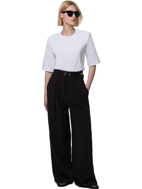 Karen Millen High-waisted Wide-leg Trousers - Black