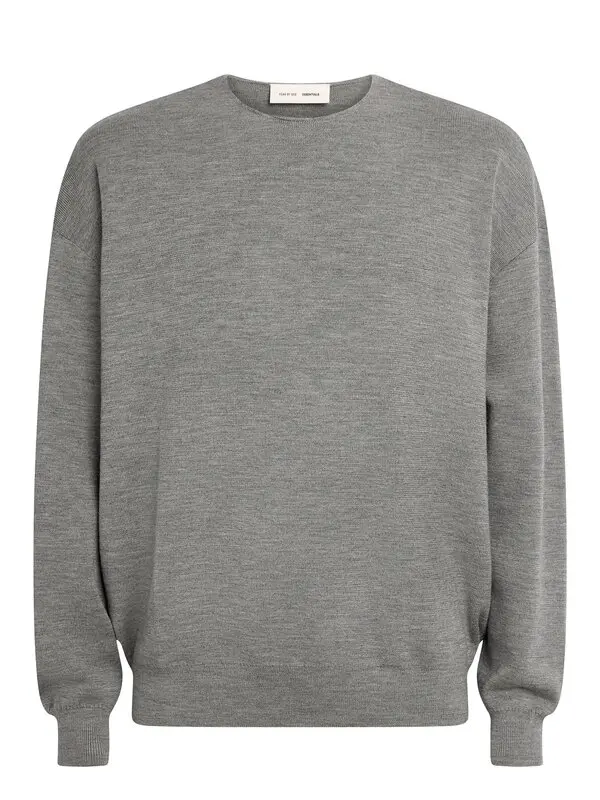 Fear Of God Wool Logo-tag Sweater - Grey