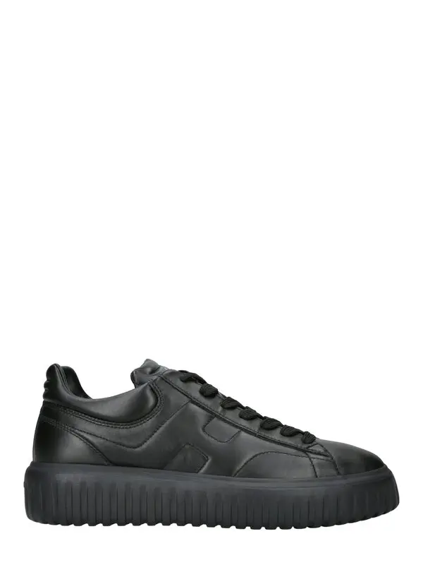 Hogan Leather H-stripes Tread Sneakers - Black