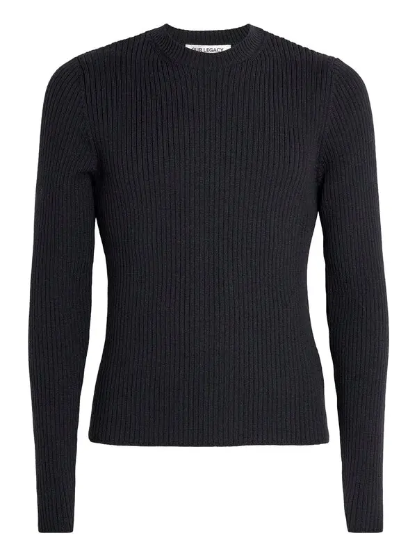 Our Legacy Merino Wool Roundneck Sweater - Black