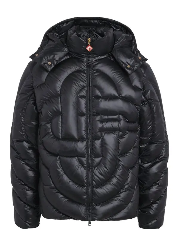 Casablanca Down Monogram Puffer Jacket - Black