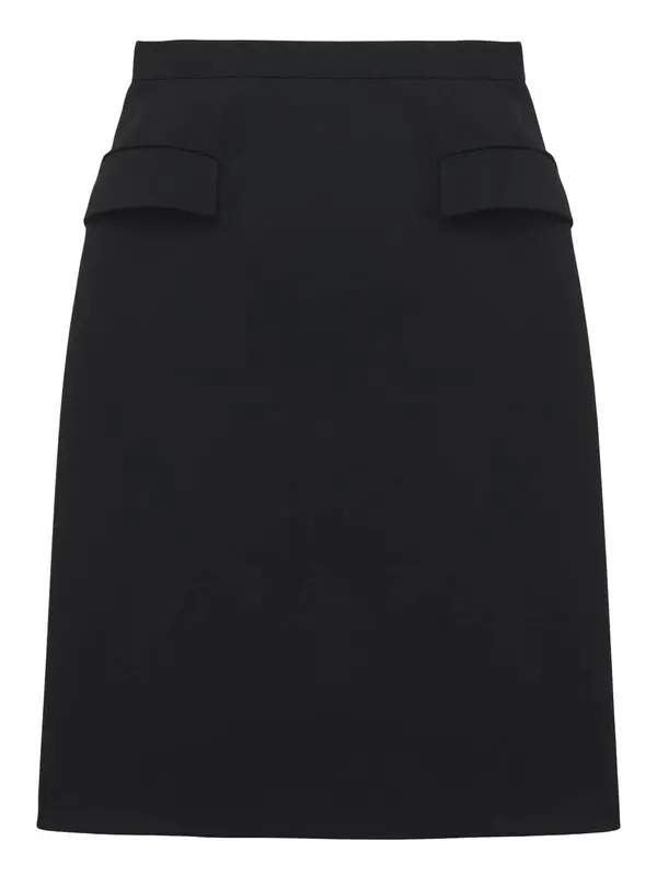 Alexander McQueen Wool-blend Straight Midi Skirt - Black