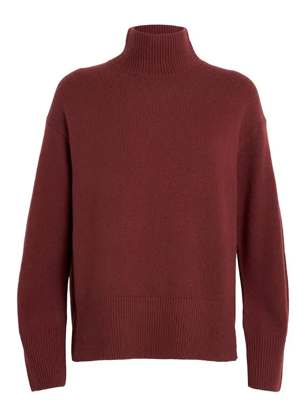 Vince Wool-cashmere Rollneck Sweater - Red
