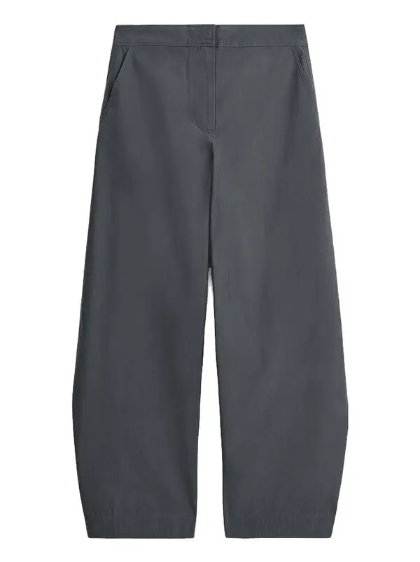 Cos Pima Cotton Barrel-leg Pants - Dark Grey