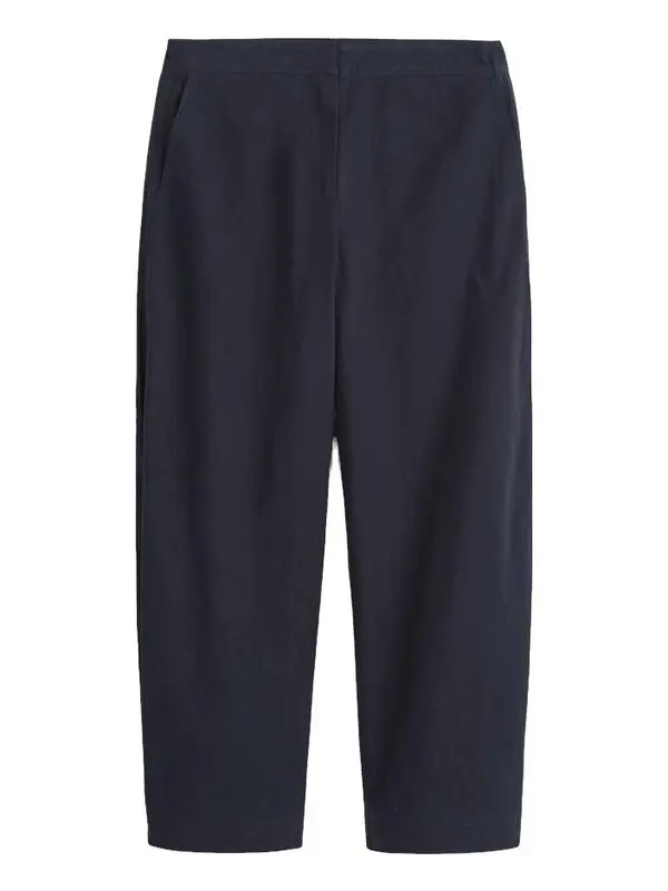 Cos Pima Cotton Barrel-leg Pants - Navy