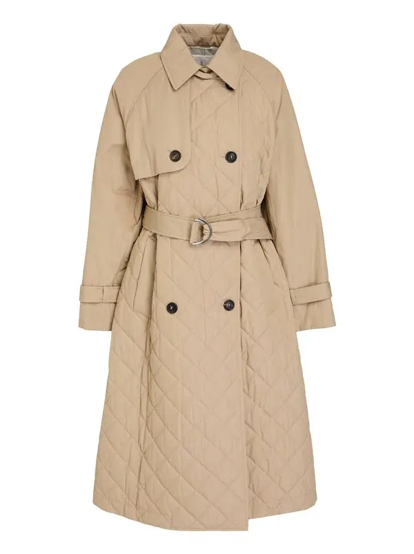 Brunello Cucinelli Quilted Cotton-blend Gabardine Trench Coat - Beige