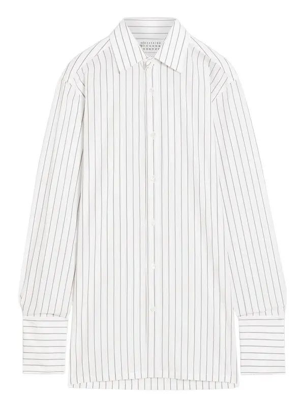 MAISON MARGIELA Striped Cotton-poplin Shirt - White