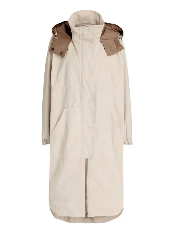 Brunello Cucinelli Oversized Hooded Shell Parka - Beige