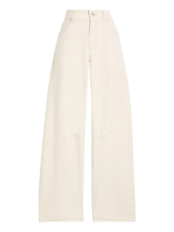 Brunello Cucinelli High-rise Wide-leg Jeans - Cream