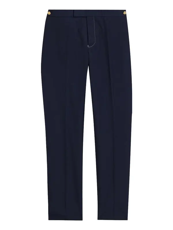 Thom Browne Tapered Tweed Trousers - Navy