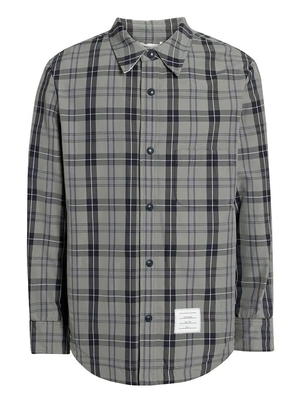 Thom Browne Checked Cotton Overshirt - Dark Gray