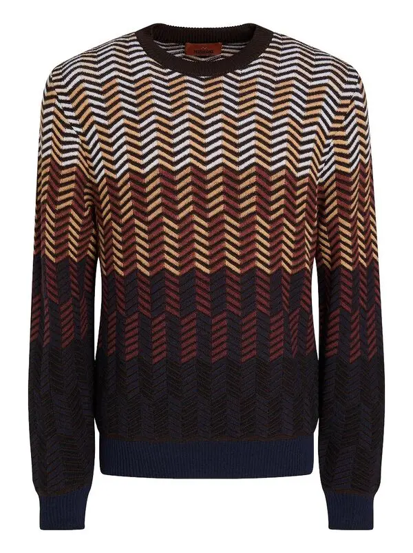 Missoni Wool Zigzag Knit Sweater - Dark Brown