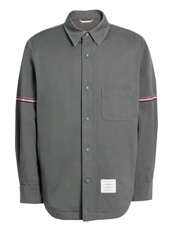 Thom Browne Striped Cottontwill Overshirt - Gray