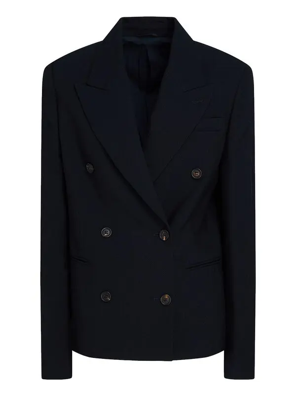 Brunello Cucinelli Bead-embellished Wool Blazer - Midnight Blue