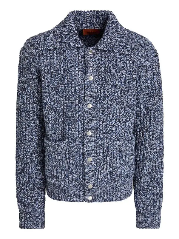 Missoni Mélange Wool Cardigan - Navy
