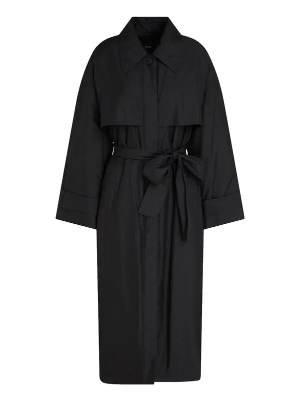 JOSEPH Clovis Silk-blend Trench Coat - Black