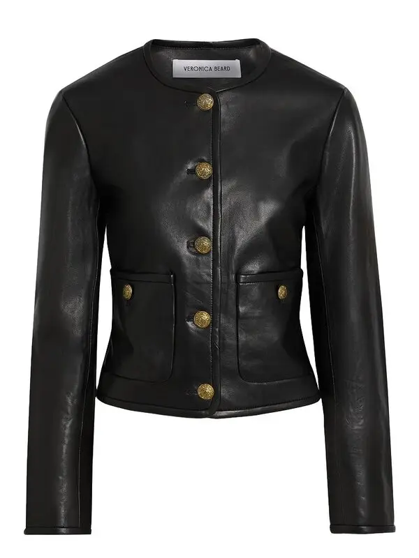 Veronica Beard Andrea Leather Jacket - Black