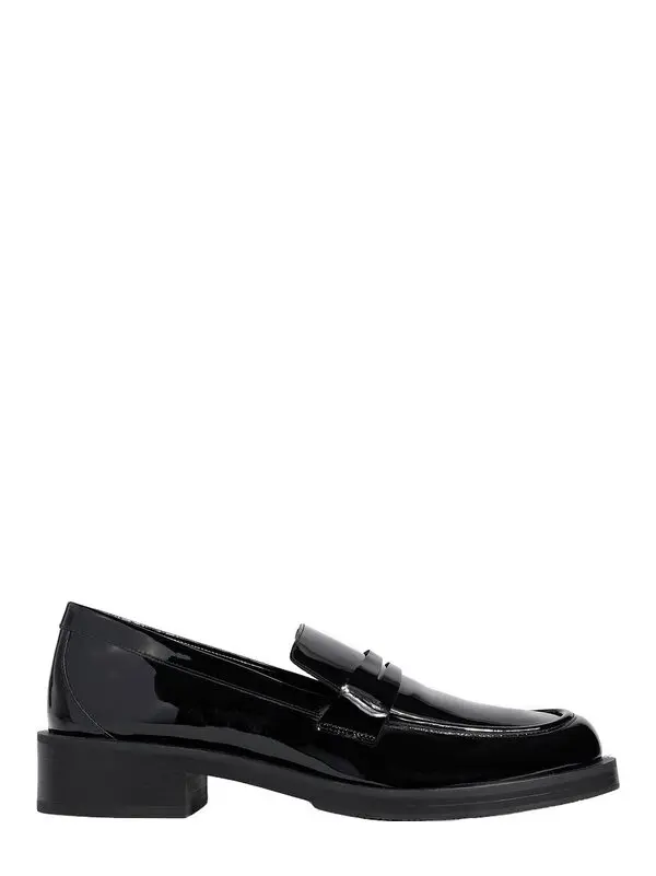 STUART WEITZMAN Palmer Patent-leather Loafers - Black