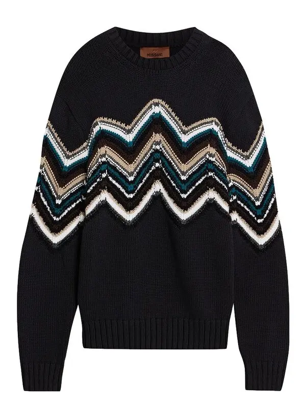 Missoni Intarsia-knit Sweater - Midnight Blue