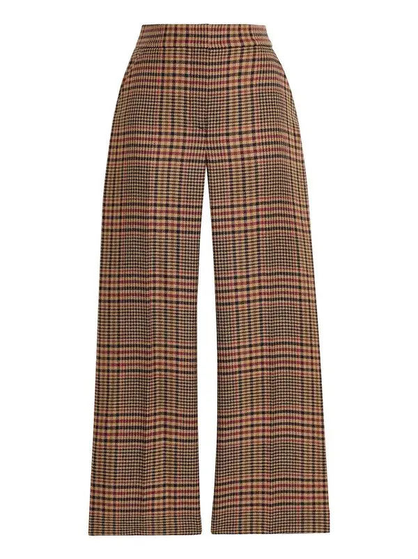 Veronica Beard Prince Of Wales Checked Straight-leg Pants - Camel