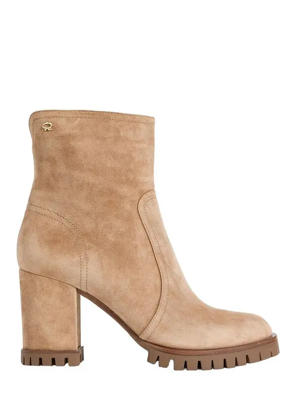 GIANVITO ROSSI Timber 70 Suede Ankle Boots - Sand