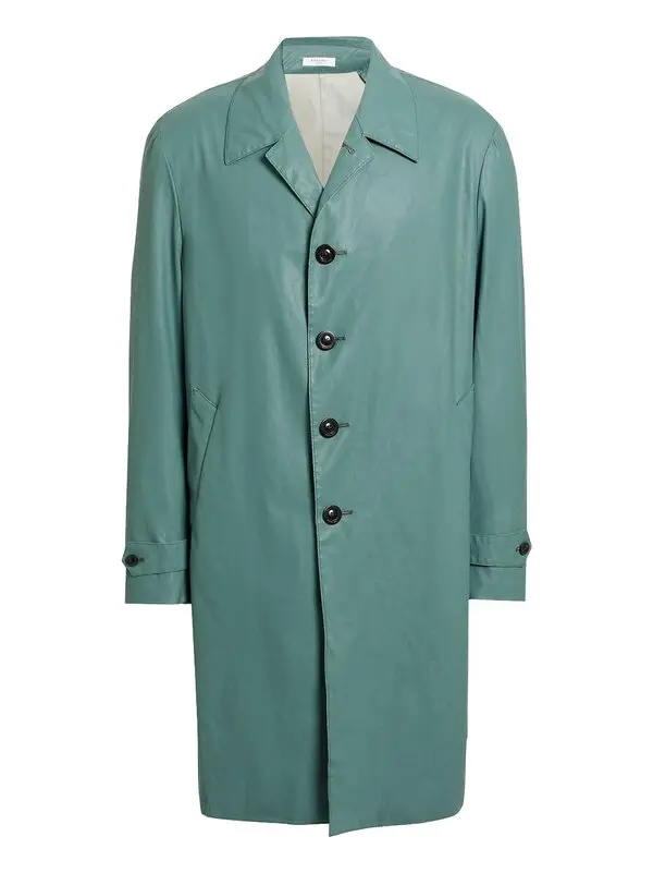 Boglioli Coated Wool-canvas Raincoat - Grey Green