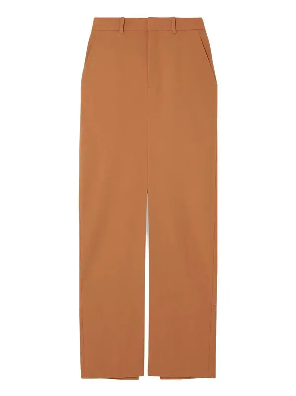 PETAR PETROV Grain De Poudre Wool-blend Maxi Skirt - Marigold