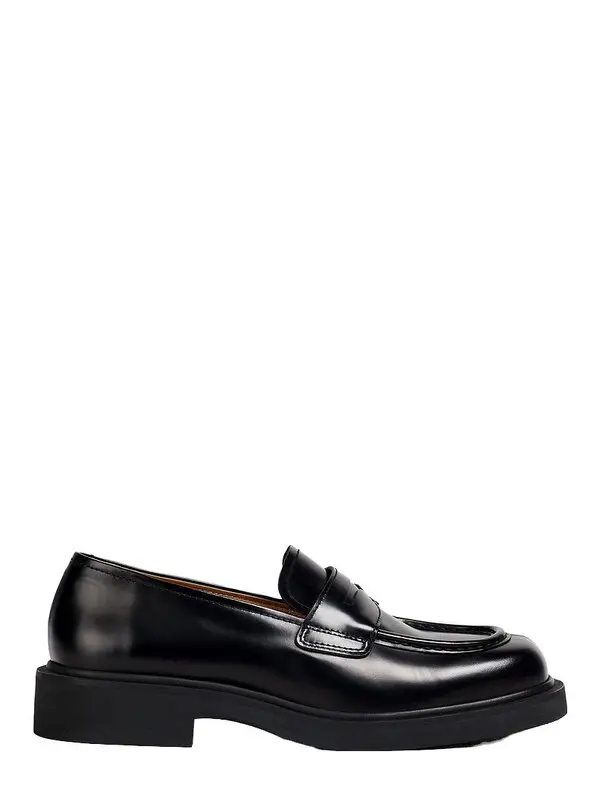 Sandro Glossed-leather Penny Loafers - Black