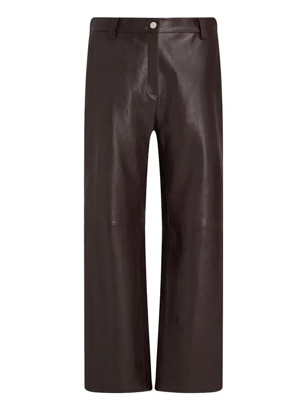 Magda Butrym Leather Straight-leg Pants - Dark Brown