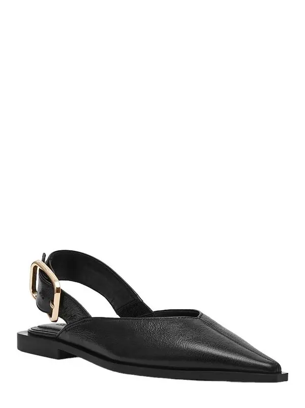 Steve Madden Shay Pointed Flats - Black Leather