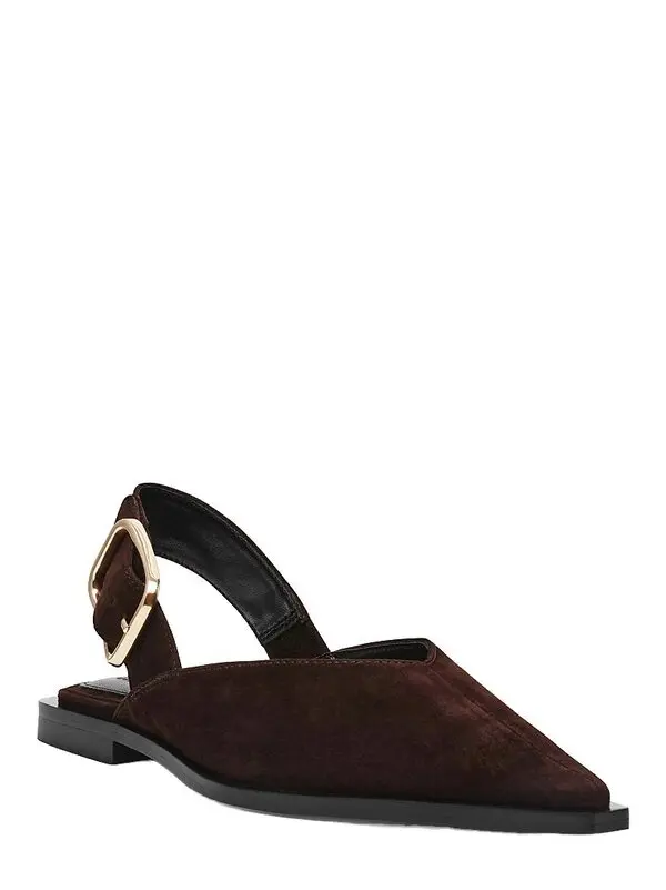 Steve Madden Shay Pointed Flats - Brown Suede