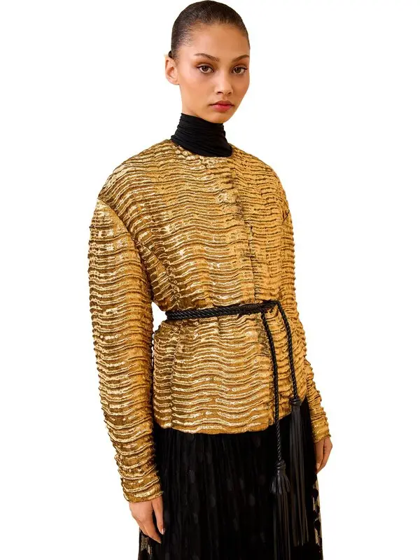 Ulla Johnson Veeda Metallic Jacket - Oro