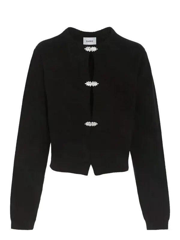 BARRIE Jewel-fastening Cashmere Cardigan - Black