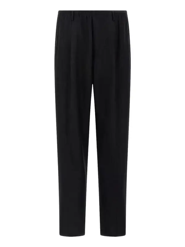CELLAR DOOR Pleat Trousers With Elastic Waistband - Black