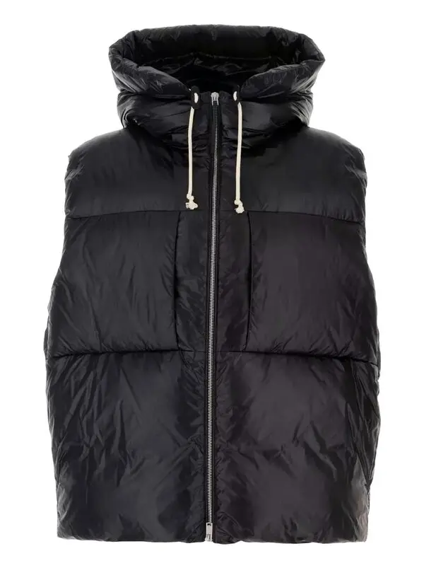JIL SANDER Gilet With Drawstring Hood - Black