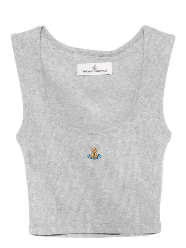 VIVIENNE WESTWOOD Orb Embroidery Sleeveless Tank Top - Grey