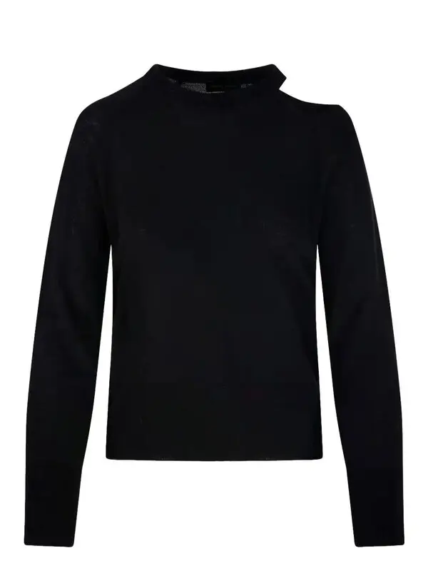 ROBERTO COLLINA Cut-out Shoulder Sweater - Black