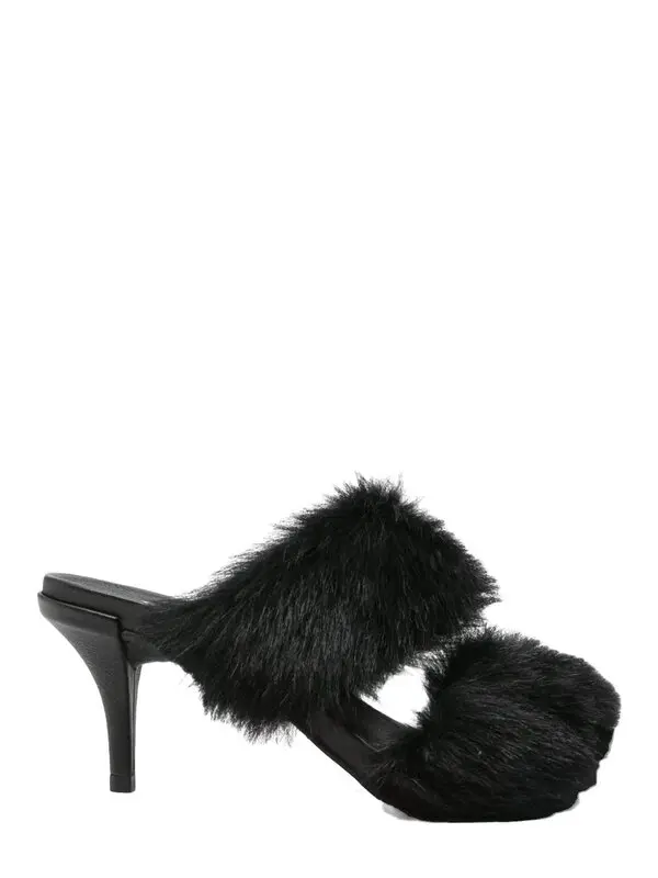 PEDRO GARCIA 65mm Cissy Fur-trimmed Heeled Sandals - Black
