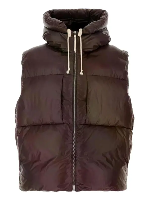 JIL SANDER Drawstring-hood Gilet - Brown
