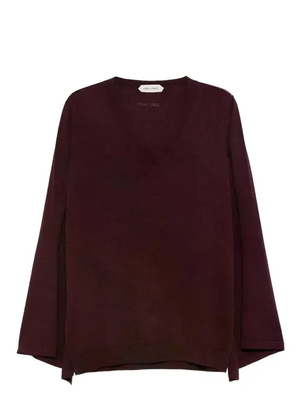 Alberta Ferretti V-neck Virgin Wool Sweater - Purple