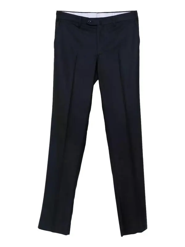 Stefano Ricci Pressed-crease Wool Trousers - Blue