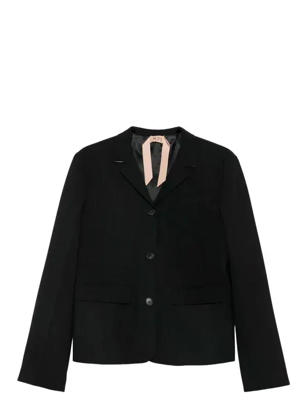 N°21 Pinstripe Three-button Blazer - Black