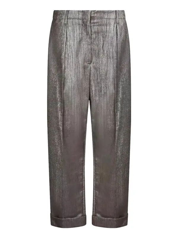 Brunello Cucinelli Lurex-detail Trousers - Brown
