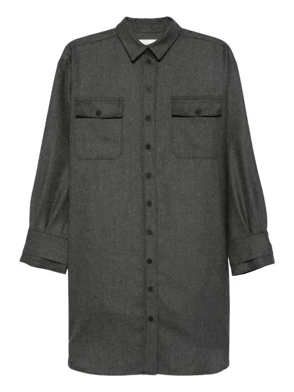 Eric Bompard Button-front Shirt Dress - Grey