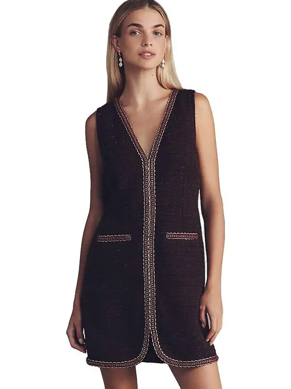 Walter Baker Evie Tweed Mini Dress - Wine