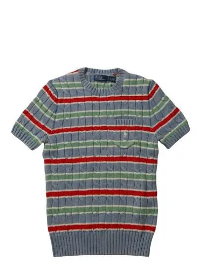 Polo Ralph Lauren Striped Cable-knit T-shirt - Channel Blue