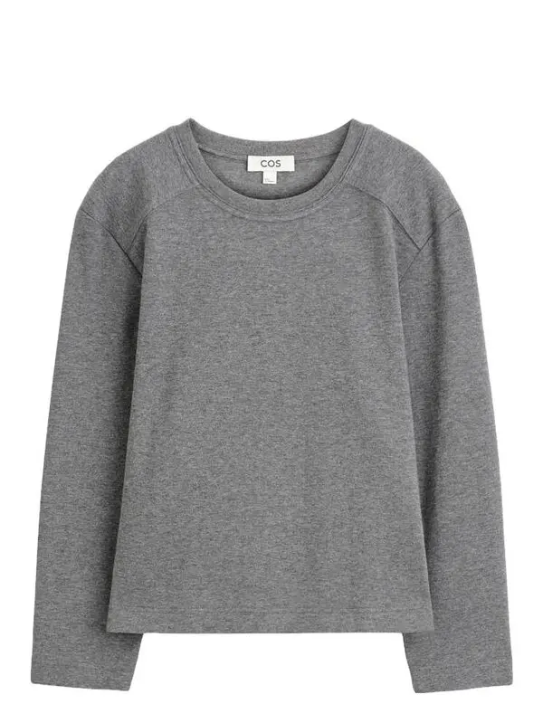 Cos Cotton-blend Jersey Top - Gray